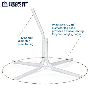 Prevue Pet Products Tubular Steel Hanging Bird Cage Stand 1781 White, 24-Inch by 24-Inch by 60-Inch