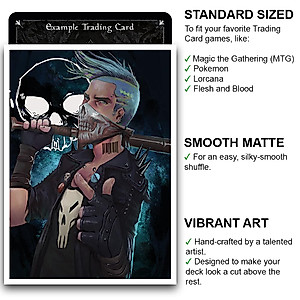 Fantasy North - Sid Wilde - Skull Gang Member - 100 Smooth Matte TCG Trading Card Sleeves - Fits Magic MTG Commander Pokemon and Other Card Games - Playing Card Sleeves