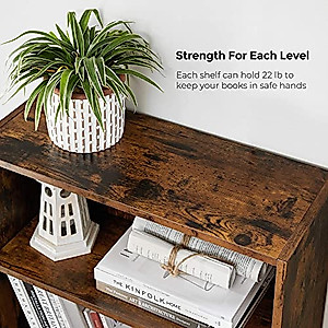 VASAGLE Bookshelf, 6-Tier Open Bookcase with Adjustable Storage Shelves, Floor Standing Unit, Rustic Brown ULBC166X01