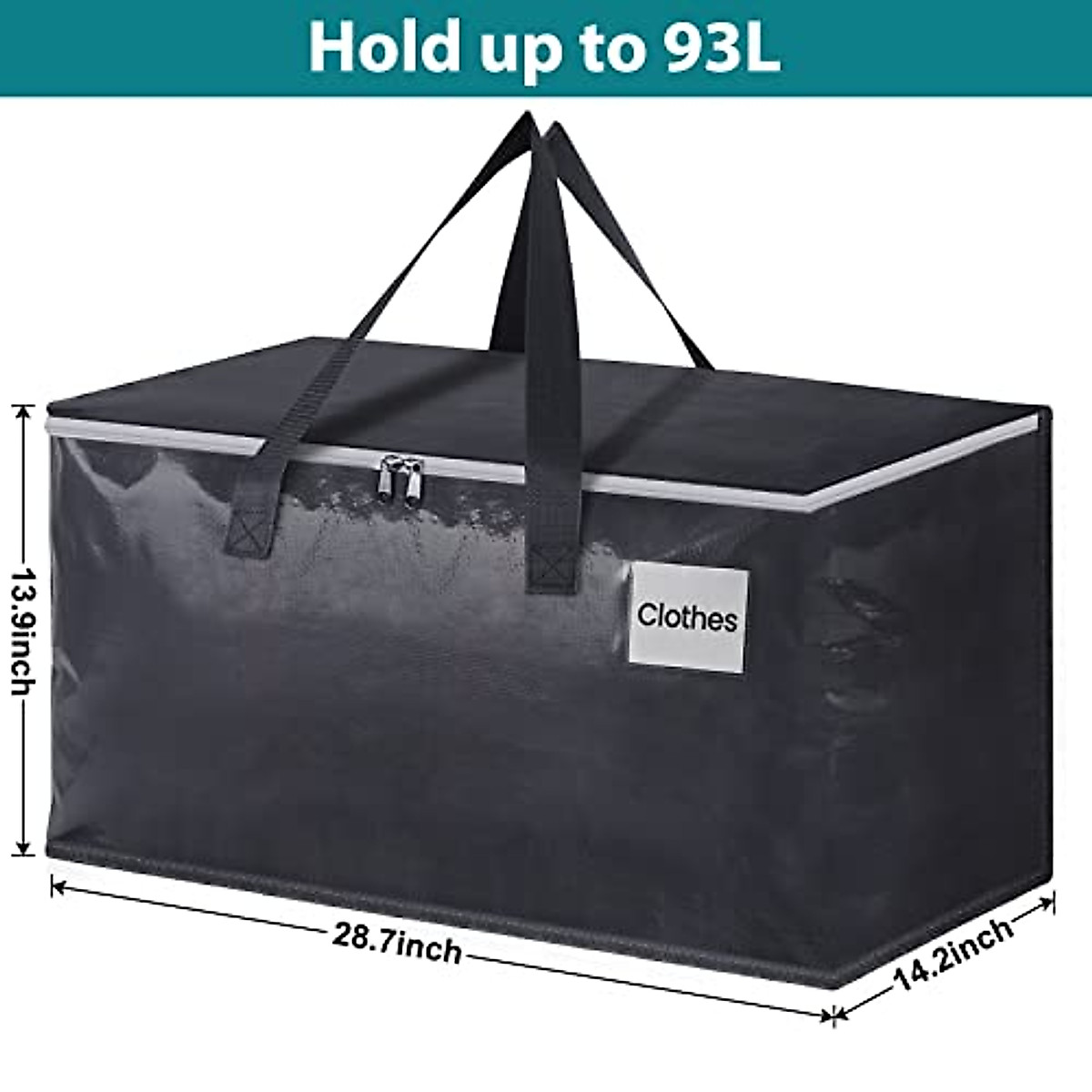 FabSpace Moving Boxes Heavy Duty Moving Bags with Strong Zippers and Handles Collapsible Moving Supplies, Storage Totes for Packing & Moving Storing 93L,8-Pack