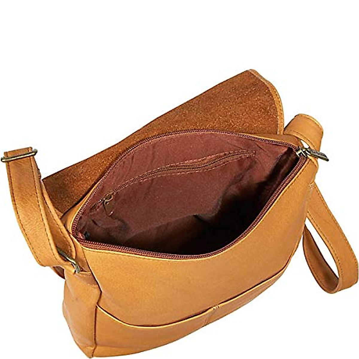 Le Donne Leather Vertical Flap Over Shoulder Bag - Colombian Leather Women’s Bag (Black)