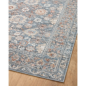 Loloi II Odette Collection ODT-07 Sky/Rust 6'-7" x 9'-6" Area Rug