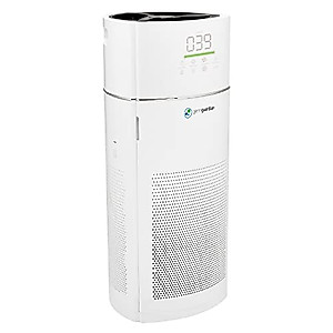 Germ Guardian Hi-Performance Console Air Purifier with HEPA Filter, Air Quality Sensor, 3 Speeds, Timer for Large Rooms, 28", White, AC9400W