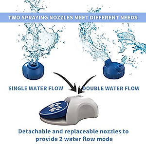 EverBrit Outdoor Dog Water Fountain Step On Water Dispenser Garden Dog Cooling Tool with 2 Nozzles, Always Fresh Water, Sturdy and Easy to Use