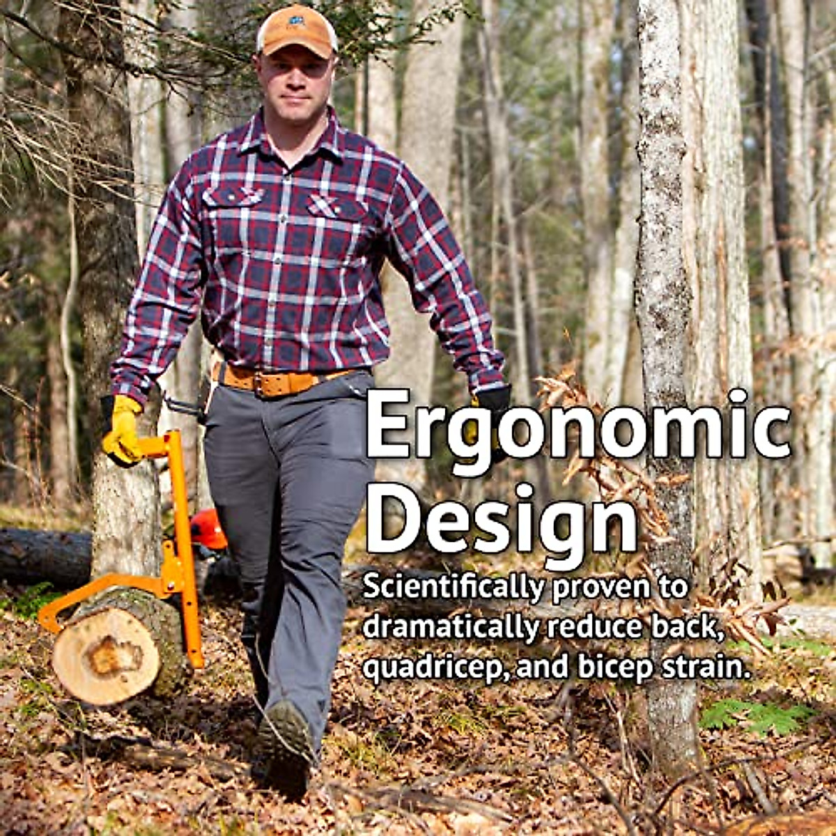 LogOX Hauler Ergonomic Log Hauler Firewood Harvesting Hand Tool, 21” Cant Hook Log Roller, and Carrier (Patented and Made in USA)