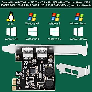FebSmart 2-Ports Superspeed 5Gbps USB 3.0 PCI Express Expansion Card for Windows, MAC OS X and Linux Desktop PCs, Built in Self-Powered Technology, No Need Additional Power Supply (FS-U2S-Pro)