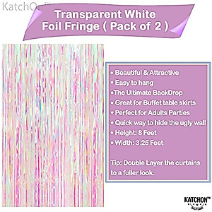 KatchOn, XtraLarge Iridescent Backdrop with Bride Balloons Rose Gold Set - 40 Inch, Pack of 4 | Diamond Ring Balloon, Bride Balloons Bachelorette Party Decorations | Iridescent Party Backdrop Decor