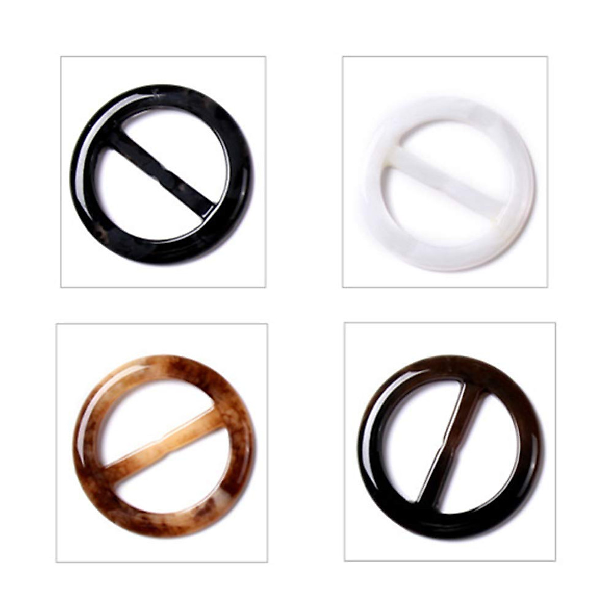 Plastic Round Shape Fashion Scarf Clip Ring - T-Shirt Clip Scarves Buckle Clothing Ring Wrap Holder (4 Colors)
