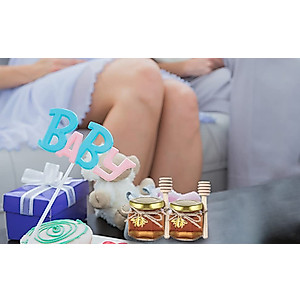 GIVAMEIHF 40 pack Mini Glass Honey jars,1.5oz Hexagon Honey Jars with Wooden Dipper,Gold Lid,Pendant,Rope,Mini Honey Jars with Lids,Perfect for Baby Shower,Wedding Favors,Party Favors