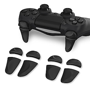 PlayVital 2 Pair Shoulder Buttons Extension Triggers for PS4 All Model Controller, Game Improvement Adjusters for PS4 Controller, Bumper Trigger Extenders for PS4 Slim Pro Controller - Black