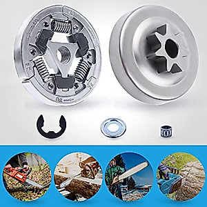 Adefol Chainsaw 3/8" -7T Spur Clutch Drum Sprocket Bearing 5pcs Kit for Stihl MS391 MS311 Replacement Parts with Needle Bearing Clutch Washer E-Clip