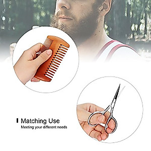 Men's Beard Grooming Set, Double-Sided Comb and Beard Brush Soft Synthetic Hair Styling Brush and Shaving Scissors Shaving Beards and Mustaches(Beard Brush + Comb + Scissors))