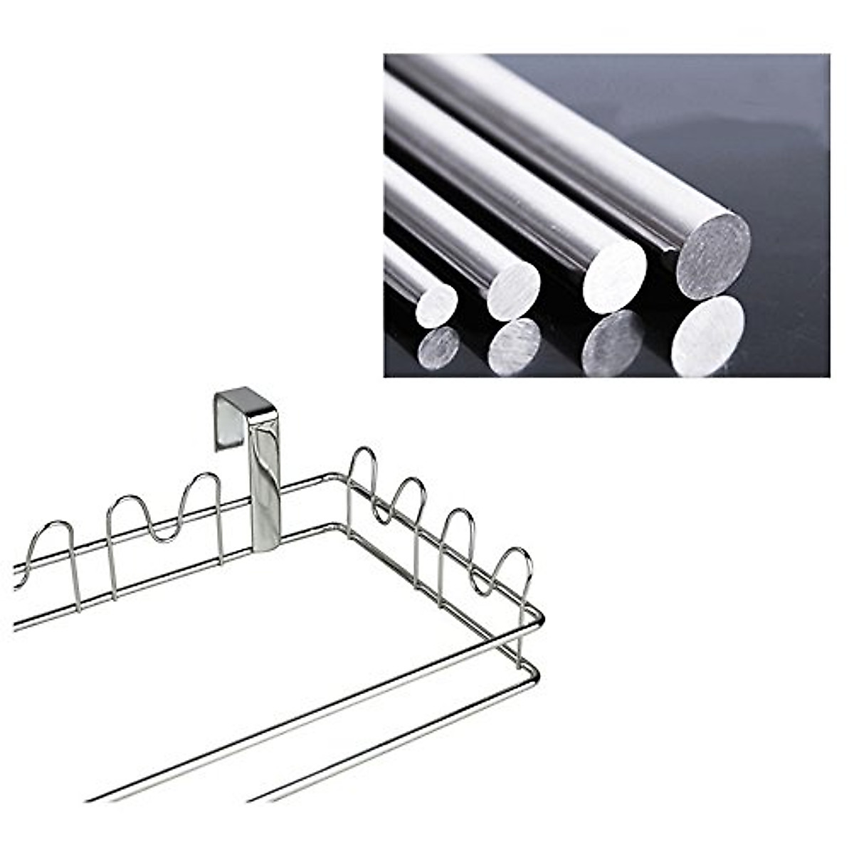 Mural Art Stainless Steel Trash Rack Garbage Bag Holder Door Back Type Multi-functional Kitchen Hook Hang Dishcloth After the Cabinet Door Frame