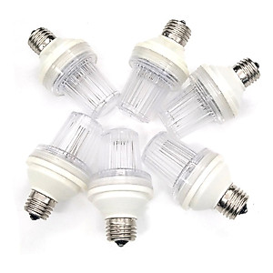 Jawtach 6pcs AC 120V LED Strobe Light Bulbs with E27 Medium Base, 18 lamp Beads 6500K Super Bright Flashing Bulbs, Stroboscopic 60-80/Min, Cool White Replacement Bulbs for Outdoor Camping