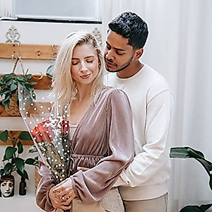 Giiffu 148Ft Clear Cellophane Wrap Roll (Folded 34''x148Ft) Irregular White Dot Florist Paper Wrapper 3 Mil Thicken Long Film Large Gift Wrapping Paper for Flower Gift Baskets Wrap