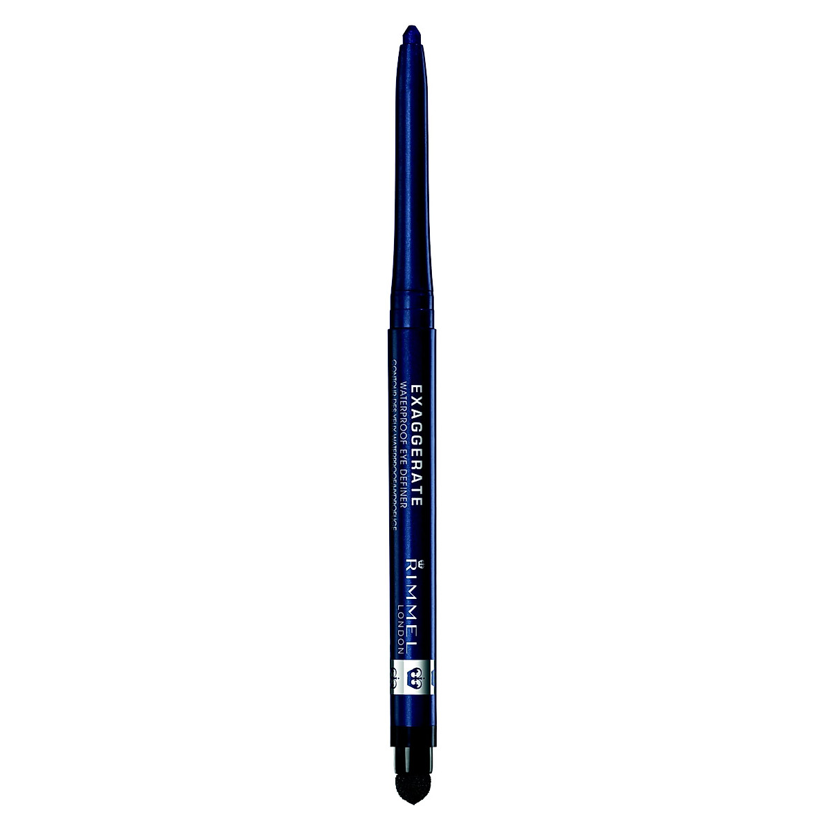 Rimmel London Exaggerate Waterproof Eye Definer Eyeliner, Highly Pigmented, Long-Wearing, Built-In Smudger, 230, Deep Ocean, 0.01oz