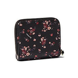 Juicy Couture Pretty Bow Small Zip Around Ditzy Rose Black One Size