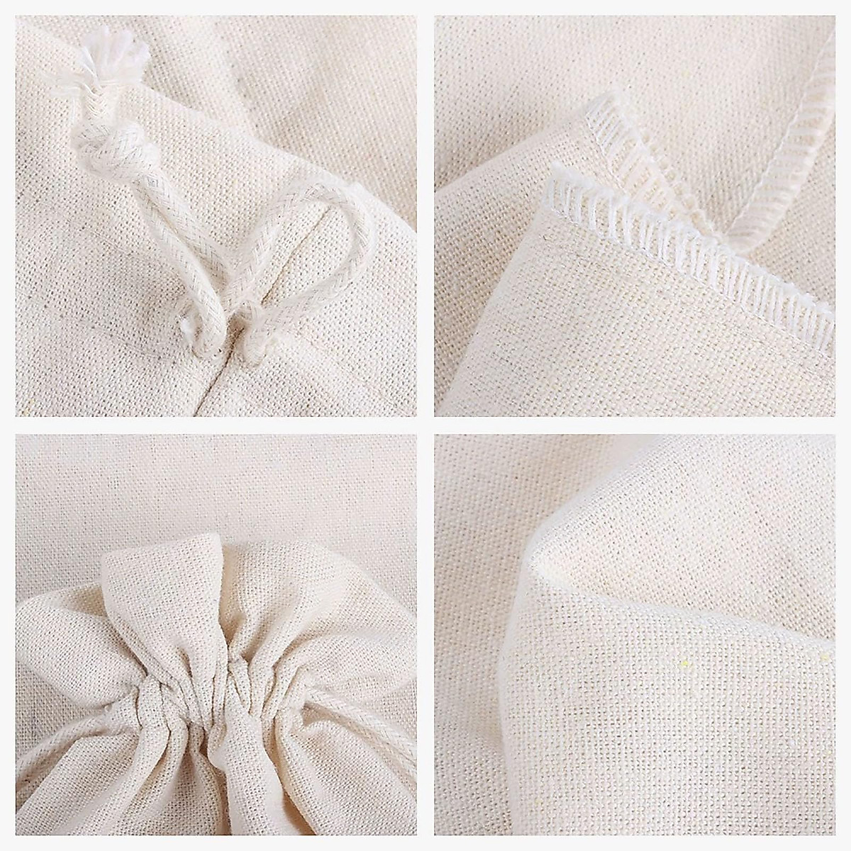 GWZiehory 60 Pieces Cotton Drawstring Bags, Reusable Muslin Bag (4 by 6 inch) for Storage, Teas, Candy, Spices, Soaps, Jewelry, Gifts, Wedding Party Favors and DIY Craft Home Decor