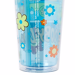 Silver Buffalo Scooby Doo Mystery Machine Featuring Shaggy, Velma, Daphne, and Fred Dome Glitter Top Travel Tumbler, 24 Ounces