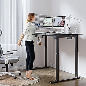 Dripex Adjustable Electric Standing Desk, 63 inch, Brown Walnut