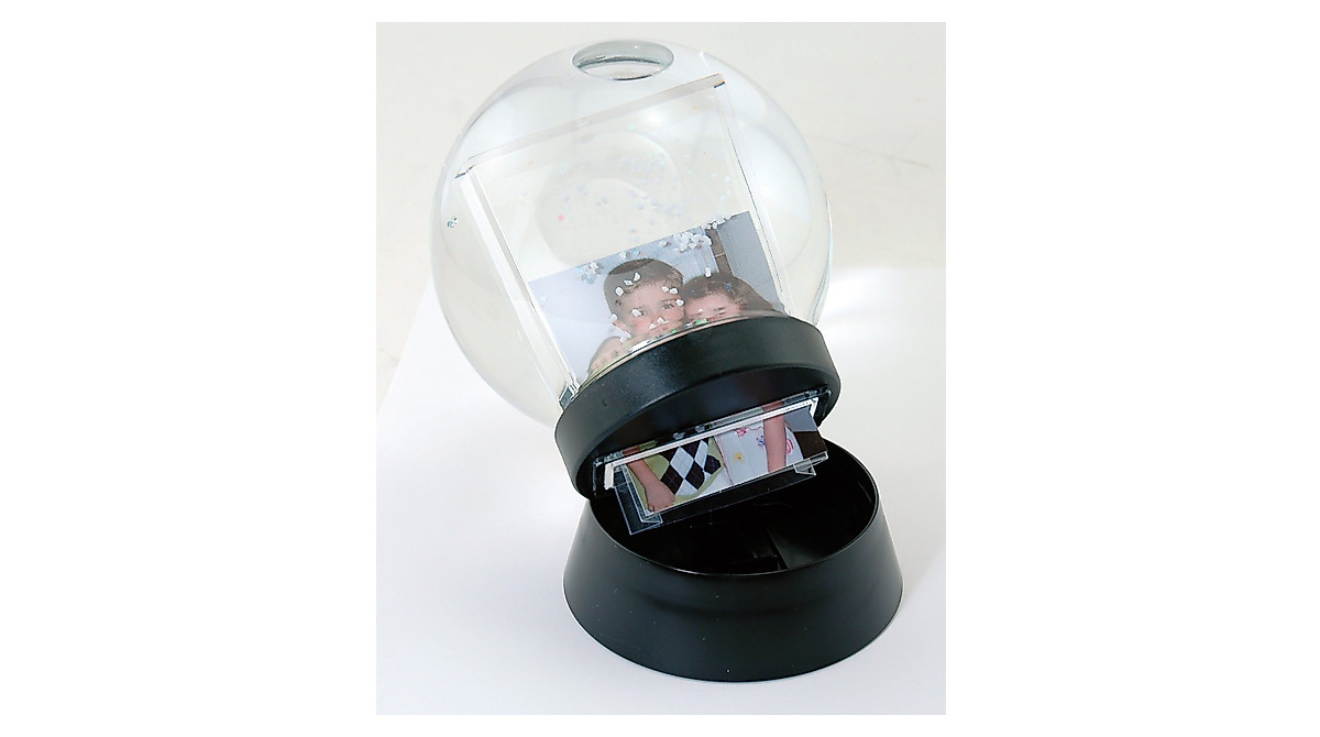 Personalized Photo Snow Globe with Black Base – Custom Gift Idea