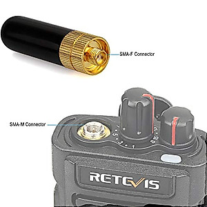 Retevis 2 Way Radio Antenna High Gain Long Range SMA-F Antenna Compatible with BaoFeng UV-5R BF-F8HP BF-888S Retevis RT29 RT-5R RT5 RT-5RV RT21V RT86 RT7 RT6 Arcshell AR-5 Walkie Talkies (1 Pack)