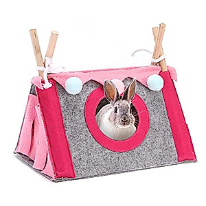 Guinea Pig Hideout,Small Animal Hideout,Guinea Pig Tunnel Tent Suitable for Guinea Pigs, Hamsters, Flying Squirrels, etc (Pink)