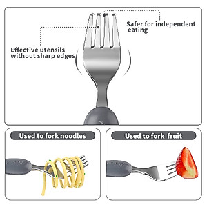 Lehoo Castle Toddler Utensils Set, 6PCS Toddler Silverware Spoon and Fork Knife Set, Children's Flatware Set (Animal Kingdom)