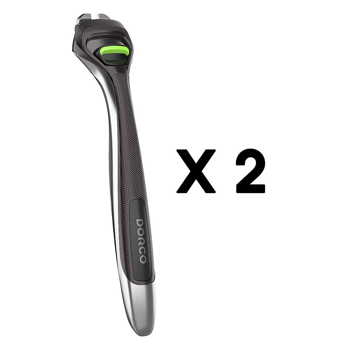 Dorco Pace 6 Pro - Six Blade Razor System with Trimmer - 2 Replacement Handles (Handles Only)