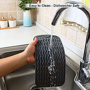 ZLR Silicone Dish Drying Mat for Kitchen Counter- Eco Friendly Food Grade Silicone Drying Mat - Easy to Clean Heat Resistant Multiple Usage Dish Mat - Extra Small (6 inches x 12 inches) - Gray