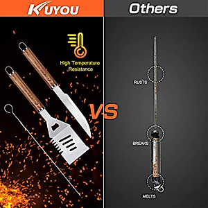 Grilling Accessories BBQ Grill Tools Set, 30Pcs Grilling Utensils Tool Gift Set for Kitchen, Camping, Kitchen, Backyard Barbecue with Tongs Spatula Thermometer Meat Injector Carry Bag