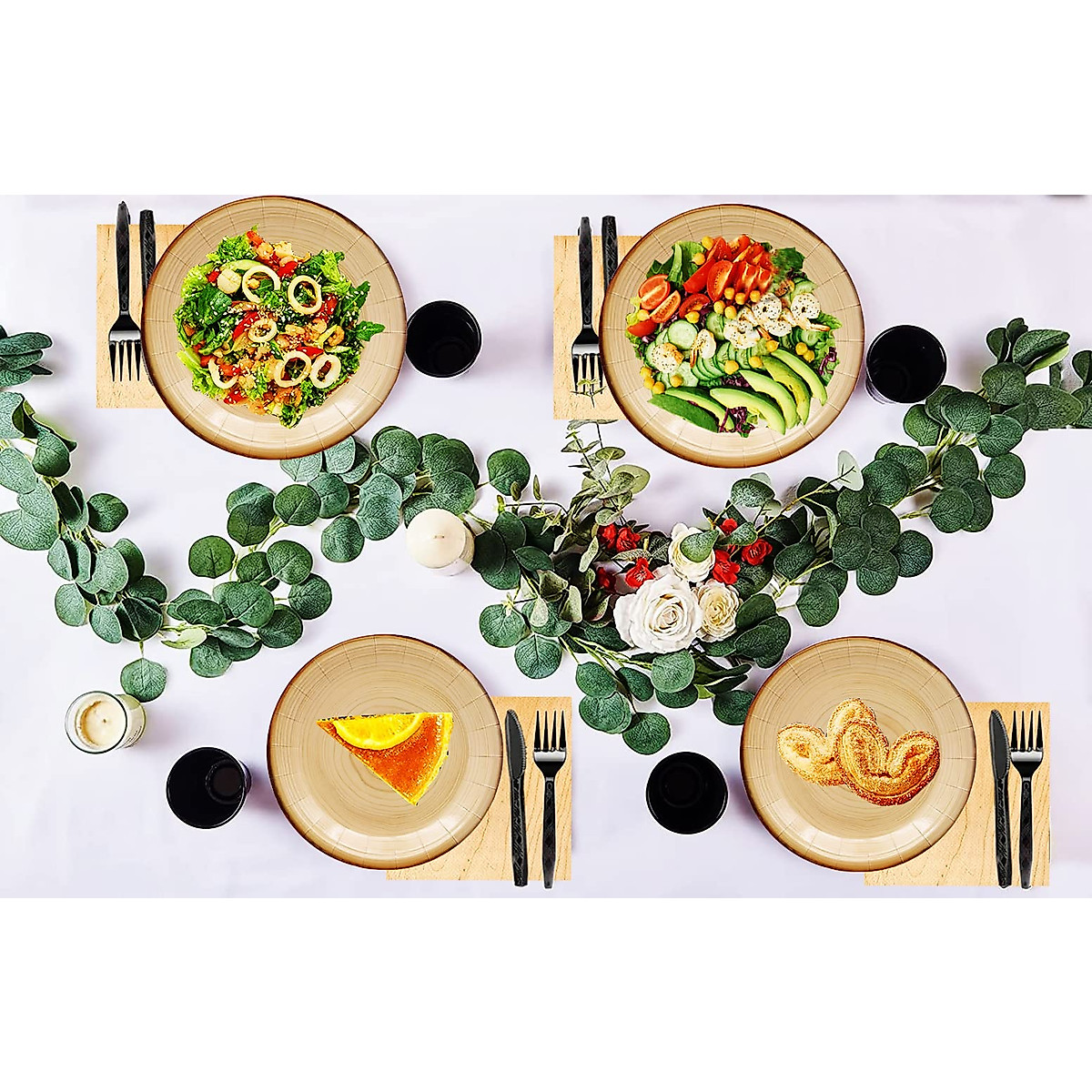 50Pcs Wood Grain Party Supplies Wood Paper Plates Set 9"Rustic Wood Slice Dinner Plates,7"Woodland Plates Camp-Fire Camping Party Supplies Woodland Baby Shower Lumberjack Birthday Party Decorations