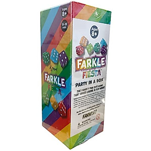 Regal Games - Farkle Fiesta - Fun Family-Friendly Dice Game - Includes 6 Multi-Colored Cups, 6 Sets of Colorful Dice, 20 Scorecards - Ultimate Party Game - Ages 8+