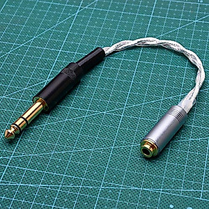 GAGACOCC 1/4 6.35mm Male to 4.4mm Female Balanced Cable Crystal Clear Silver Plated Shield Audio Cable for Sony NW-WM1Z 1A MDR-Z1R TA-ZH1ES PHA-2 Audio Adapter