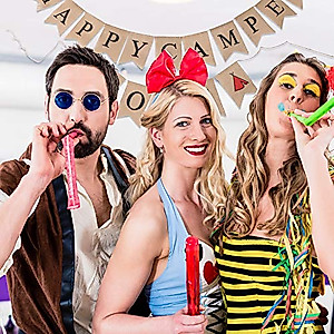 Amosfun One Happy Camper Burlap Banner Camping Party Decoration Happy Camper Birthday Decorations Retirement Birthday Camper Yard Decoration