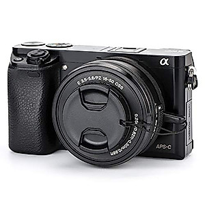 2-Pack JJC 40.5mm Front Lens Cap Cover with Deluxe Cap Keeper for Sony ZV1F ZV-1F ZVE1 ZV-E1 ZVE10 ZV-E10 A6000 A6100 A6300 A6400 A6500 A5100 A7C with Sony E PZ 16-50mm Kit Lens or FE 28-60mm Lens