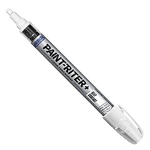 Markal 96960- Paint-Riter+ Oily Surface Liquid Paint Marker with 1/8in Bullet Tip, For Superior Marking Performance on Oily and Greasy Surfaces, White Color (Pack of 12), Made in USA