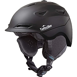 TurboSke Ski Helmet Snowboard Helmet - Active Ventilation Audio Compatible Snow Sports Luxury Helmet with ASTM Certified Safety for Men Women and Youth (L, Black)