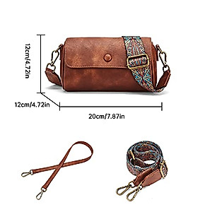 CORALDAISY CrossBody Bag for Women Purses, Small Cell Phone Purse Women's Shoulder Handbags Hobo, Leather Fashion Shoulder Bag Purse with 2 Adjustable Strap Gifts for Her (Brown)