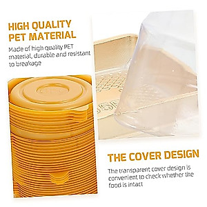 Yardenfun 100pcs Packing Cake Box Clear Plastic Gift Box Favor Boxes for Wedding Mini Cake Stand Mooncake Packaging Box Mini Cake Carrier Clear Plastic Mini Cupcake Plastic Baking Boxes Yolk