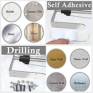 Paper Towel Holder Under Cabinet Brushed Nickel Wall Mounted Hanging Paper Towel Holders Under Counter Paper Rack with Ratcheting for Kitchen Bathroom Rv Silver Mounted Vertically Or Horizontally