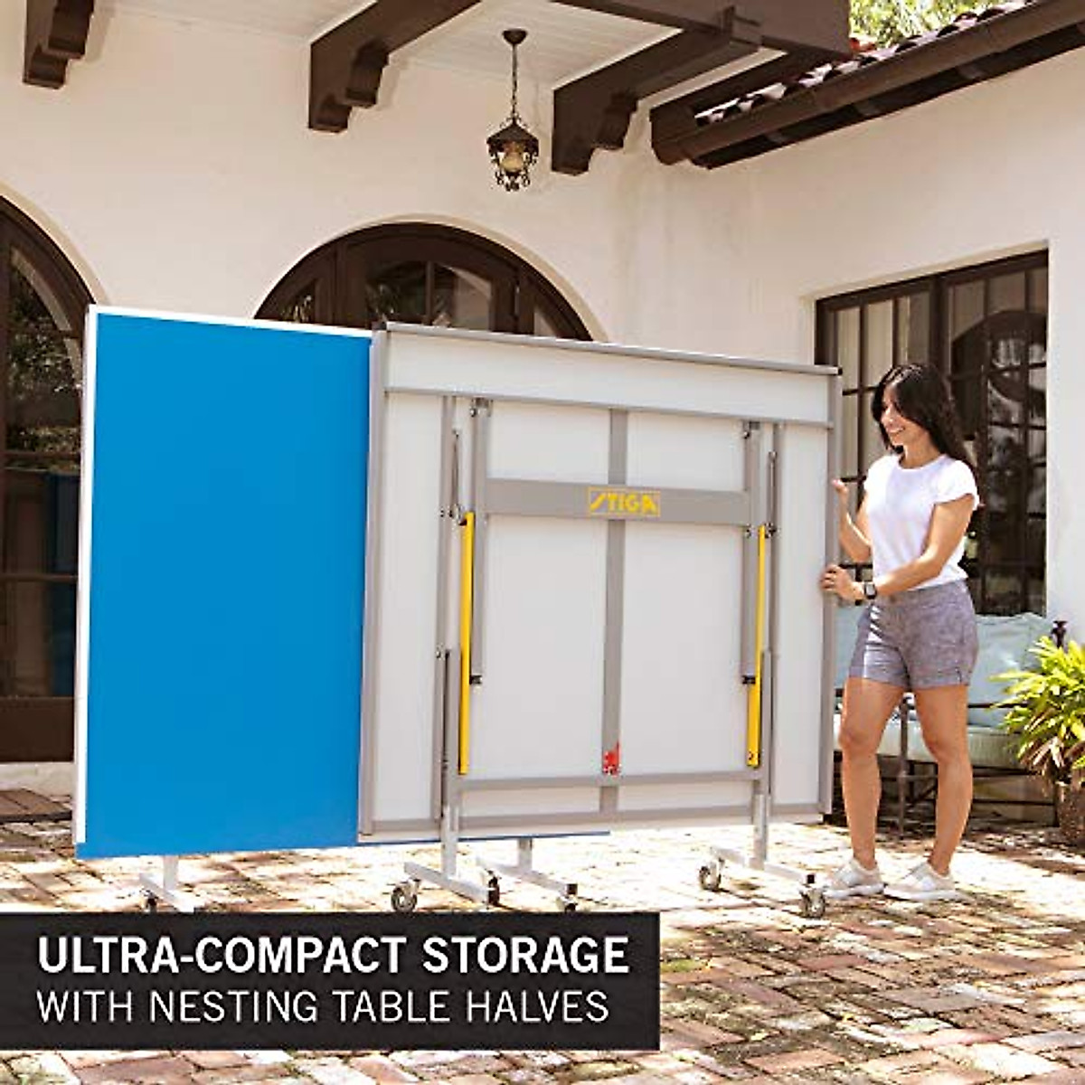 STIGA XTR Professional Outdoor Table Tennis Tables – All Weather Aluminum Waterproof Outdoor or Indoor Design with Net & Post - 10 Minute Easy Assembly Ping Pong Table with Compact Storage