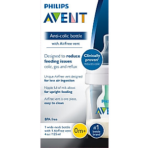 Philips Avent Anti-colic Bottle with AirFree vent 4oz 1pk, SCF400/14