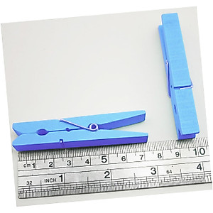 LIFKICH 30Pcs Sky Wooden Clothespins Heavy Duty Clothes Pegs for Laundry Crafts and Home Use Versatile Clips for Drying Clothes and Hanging Photos