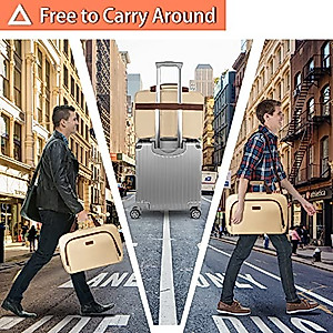 YOREPEK Carrying Case for PS5, Protective Travel Bag for PS 5 Console Controller, Large Capacity Storage Case Compatible with Playstation 5 Games Accessories Disk Digital Edition, Beige