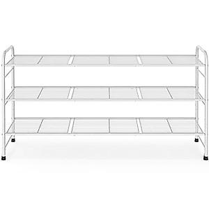 Dicasser 3-Tier Long Shoe Rack Organizer Extra Large Capacity for 24 Pairs,White