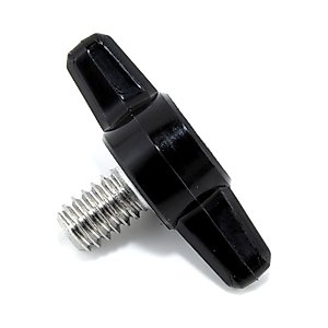 1/4"-20 x 3/8" Thumb Screw Stainless Steel - Black Tee Wing Plastic Knob - Standard/Coarse Thread Thumbscrew - Length: 0.375" - Proudly Built in USA - Package of (4)
