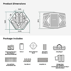 Space Acacia Tent XL Banyan with Canopy XL Summer Night for 4 to 6 Person Camping