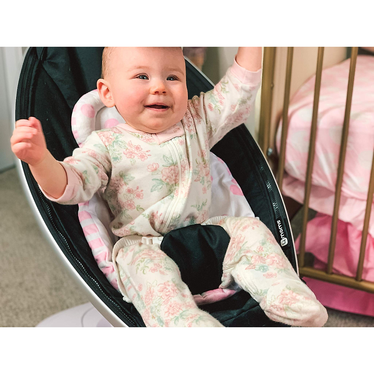 Infant Insert Compatible with 4Moms Mamaroo & Rockaroo – Car Seat Insert 2 Pack – Reversible Infant Car Seat Insert – Rockaroo & Mamaroo Newborn Insert – Soft Plush Minky Car Seat Head Support Insert