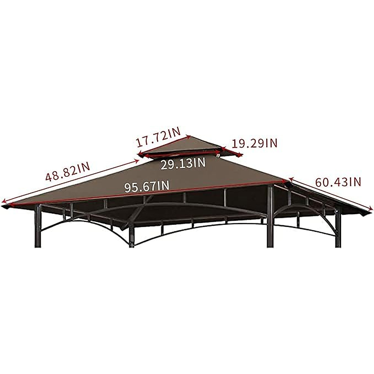 Easylee 8' x 5' Grill Gazebo Replacement Canopy Top